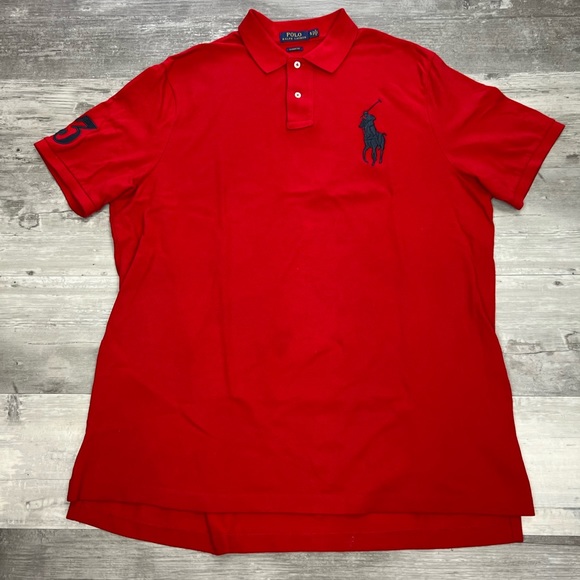 Polo Ralph Lauren | Shirts | Polo Ralph Lauren Red Big Pony Polo Shirt ...
